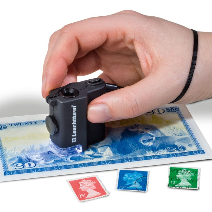 Pocket microscope with LED, 15x magnification — Coin & Stamp Supplies