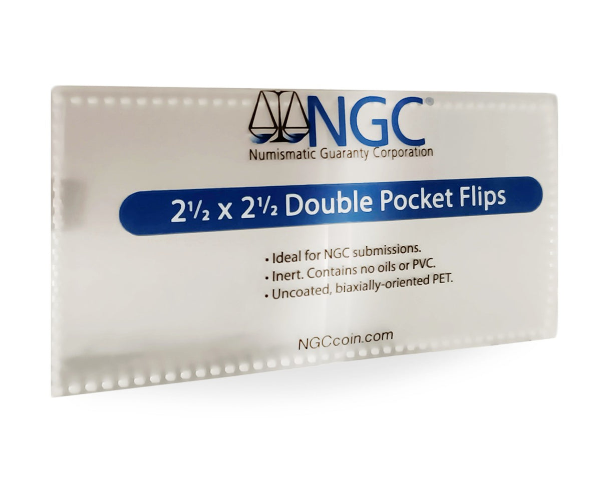 NGC® 2.5in x 2.5in Double Pocket Coin Flips, Clear PVC-free — Coin ...