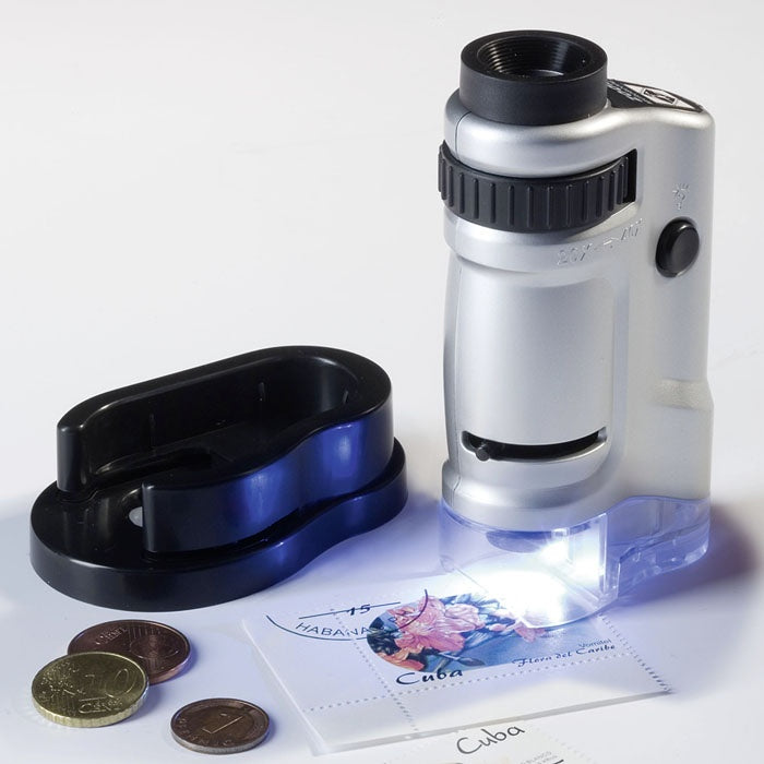 Zoom Microscope with LED, 20x and 40x magnification — Coin & Stamp Supplies