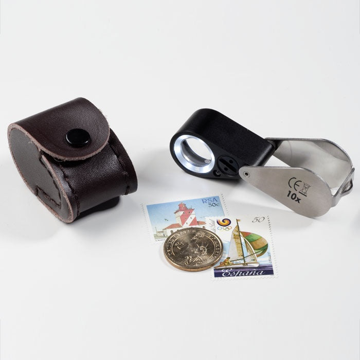 10x Precision Magnifier with LED and UV Lamp — Coin & Stamp Supplies
