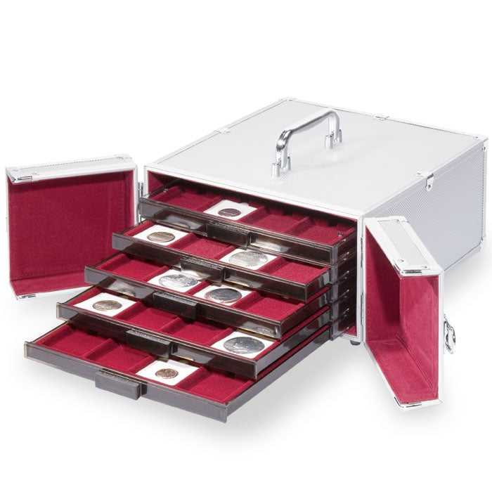CARGO MB5 Aluminum Coin Case with 5 Coin Boxes for 2x2" coin holders o ...